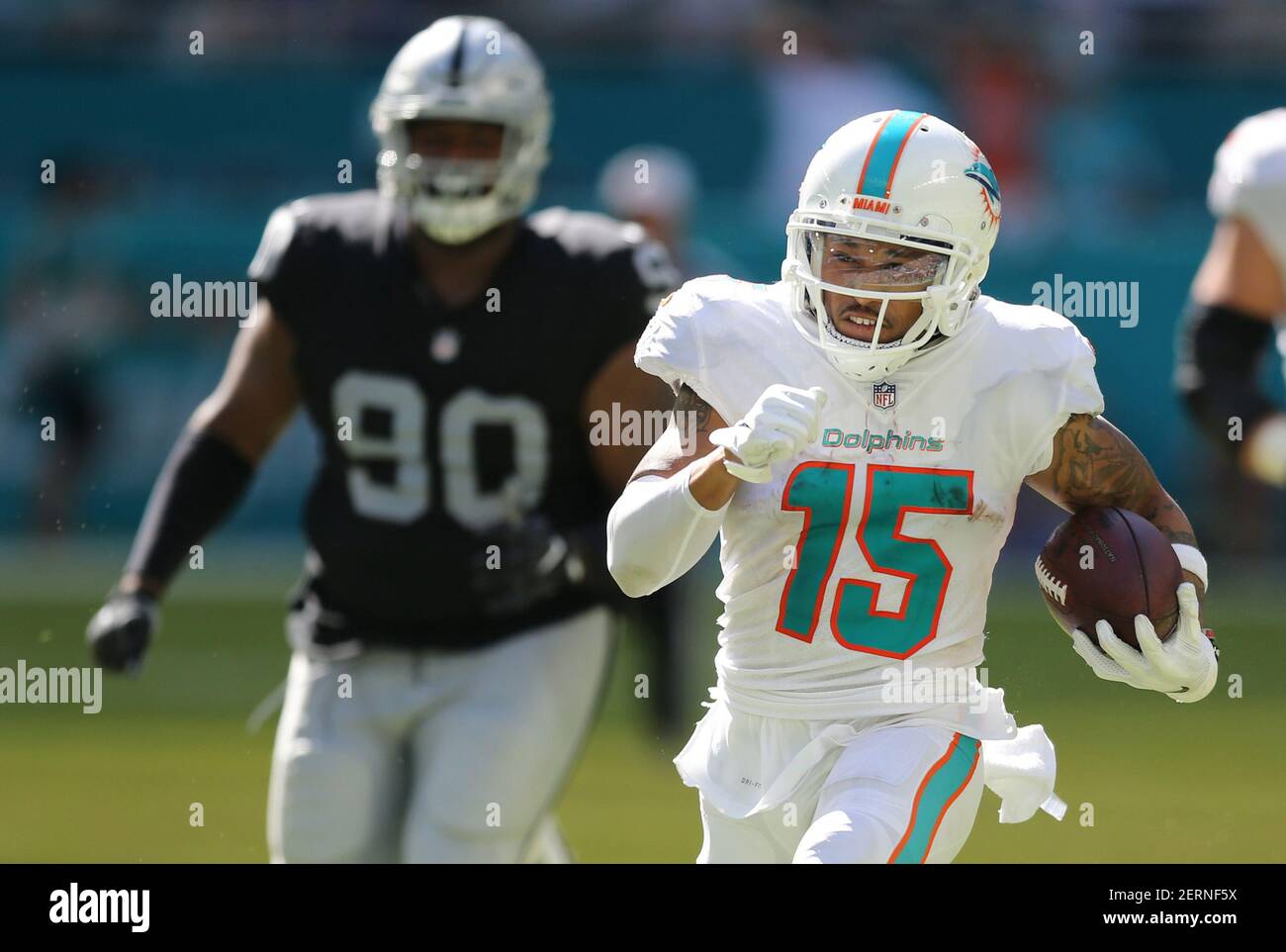 Miami Dolphins wide receiver Albert Wilson (15) breaks through on his ...