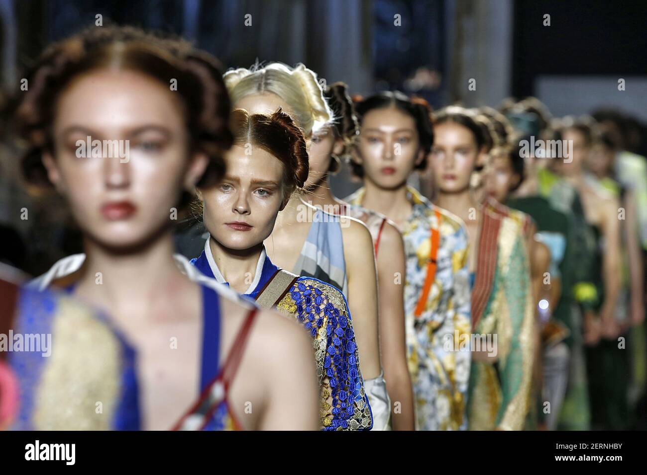 Model walks on the runway during the Francesca Liberatore Fashion show ...