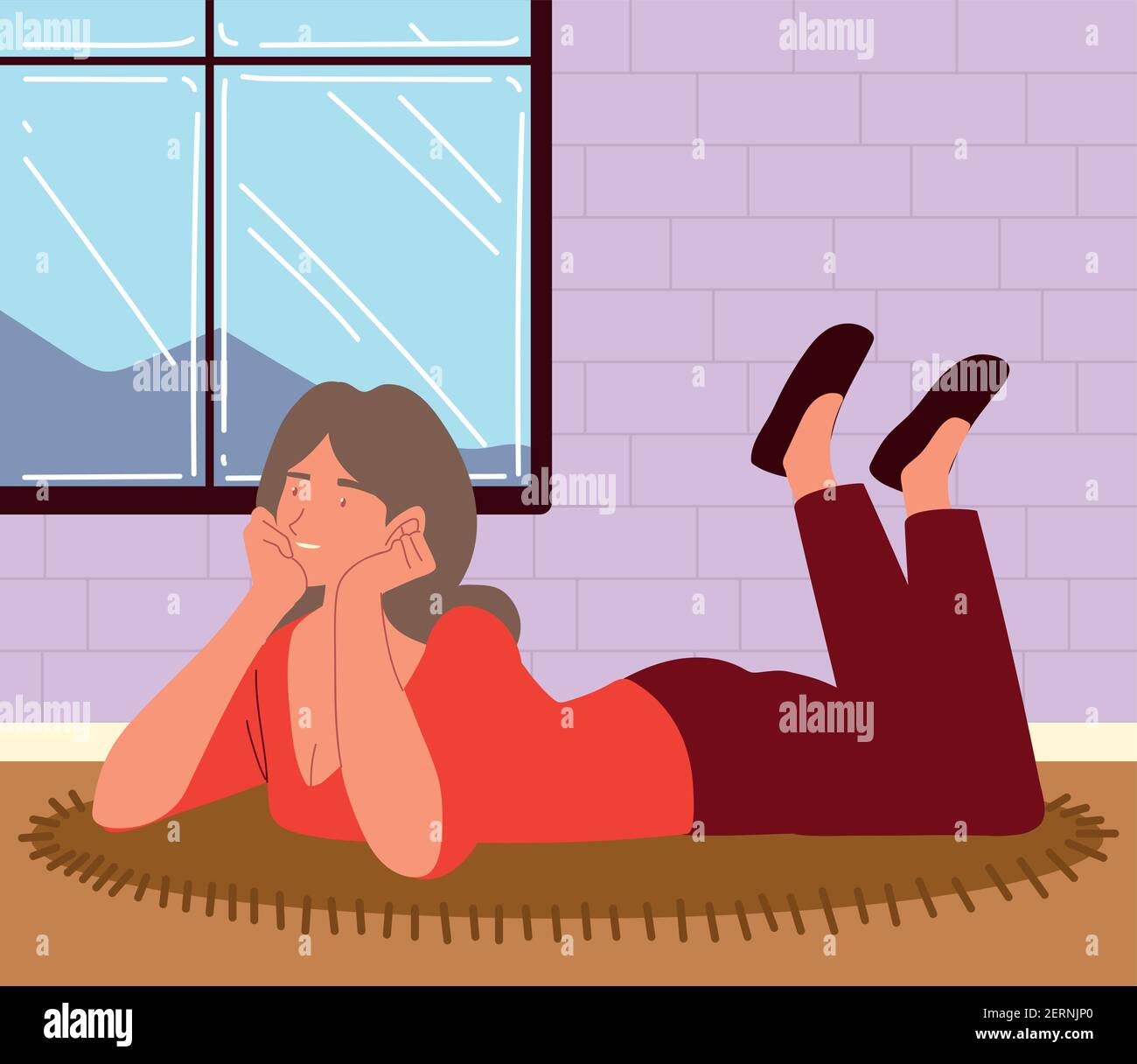 One woman bored Stock Vector Images - Alamy