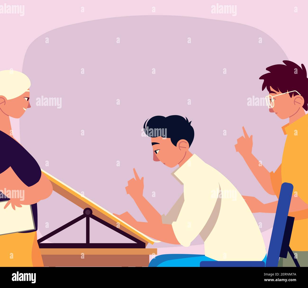 teamwork thinking brainstorming working office Stock Vector Image & Art ...