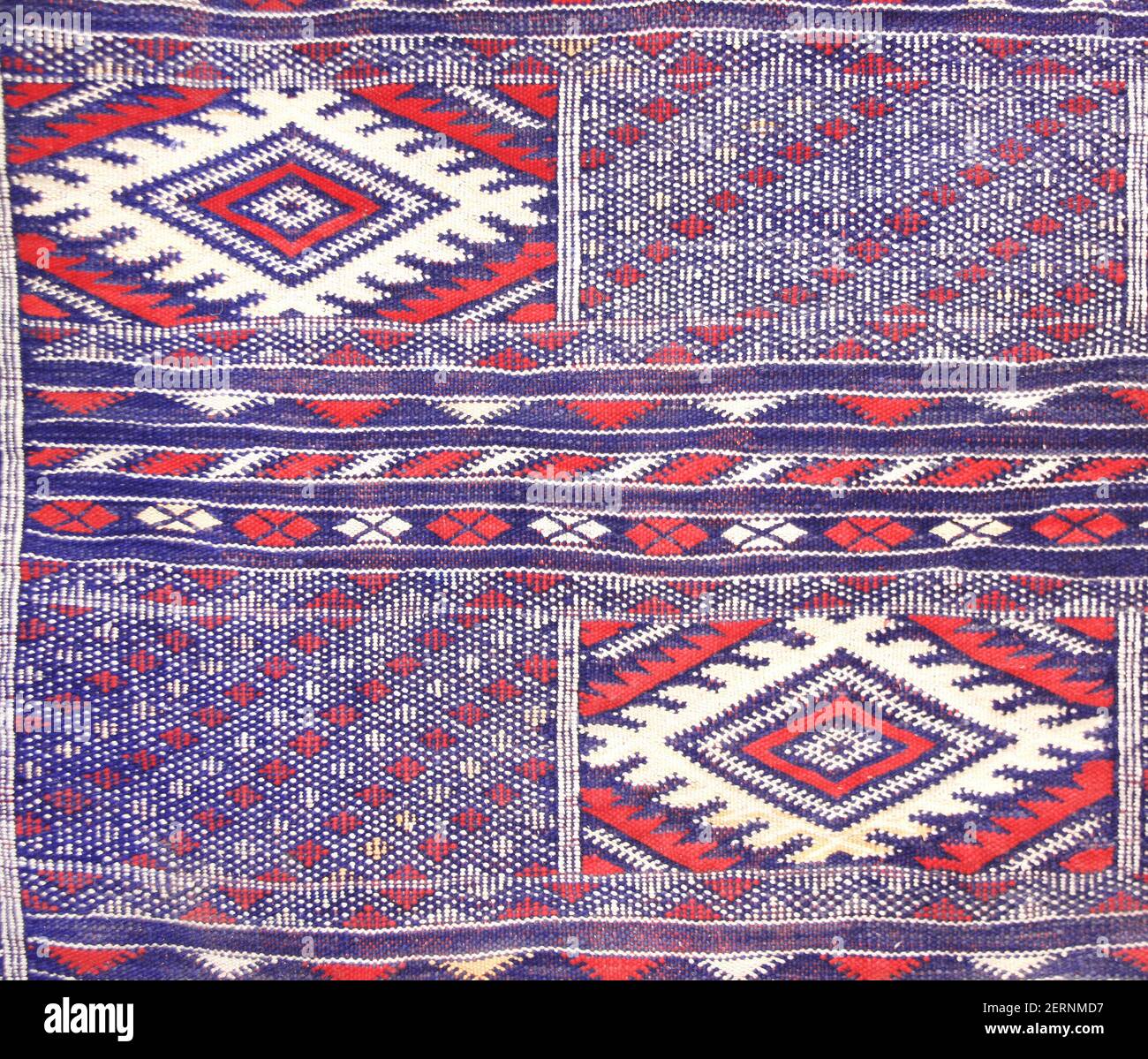 Texture of berber traditional handmade wool carpet with geometric ...