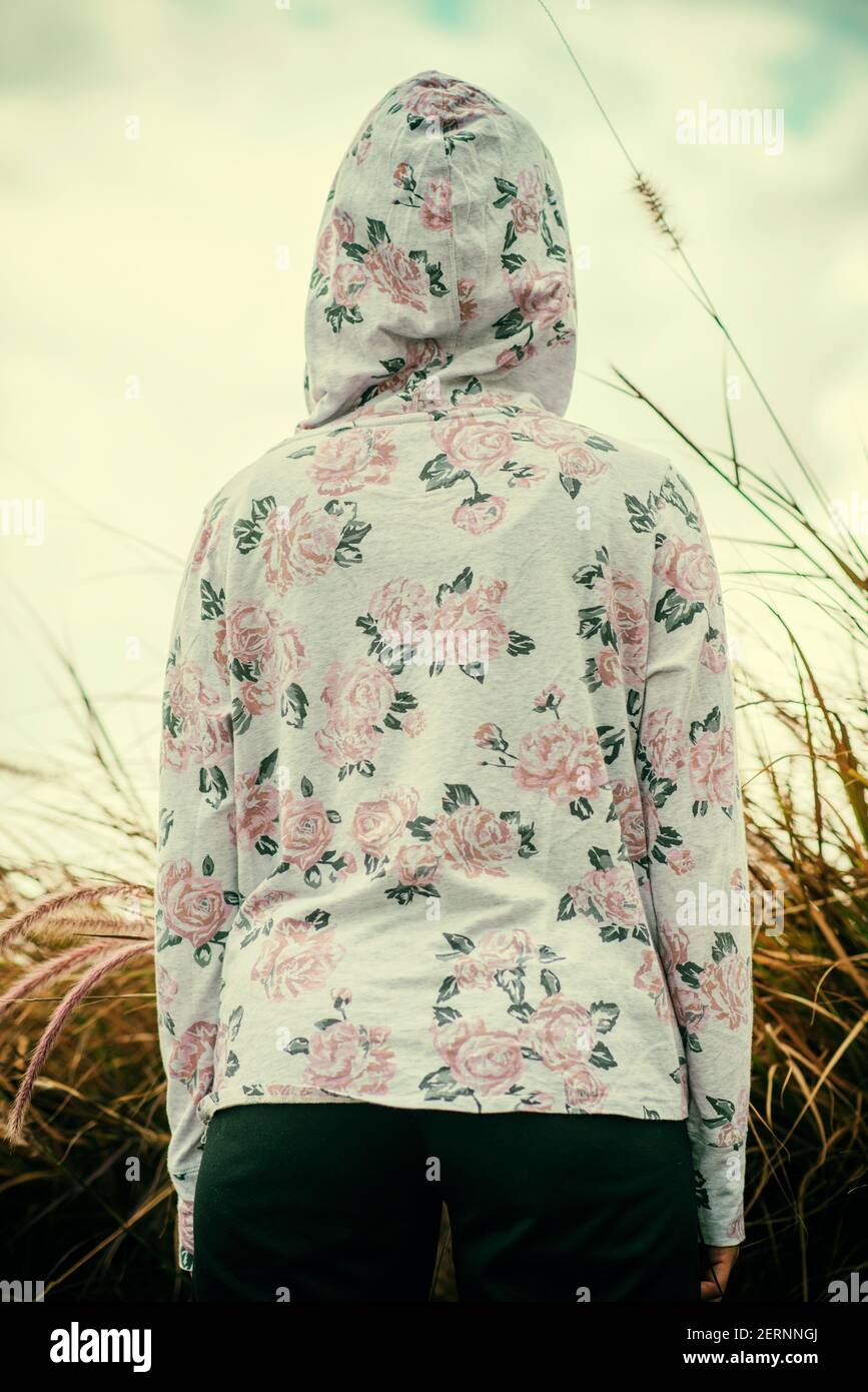 Female hood rear view hi-res stock photography and images - Alamy