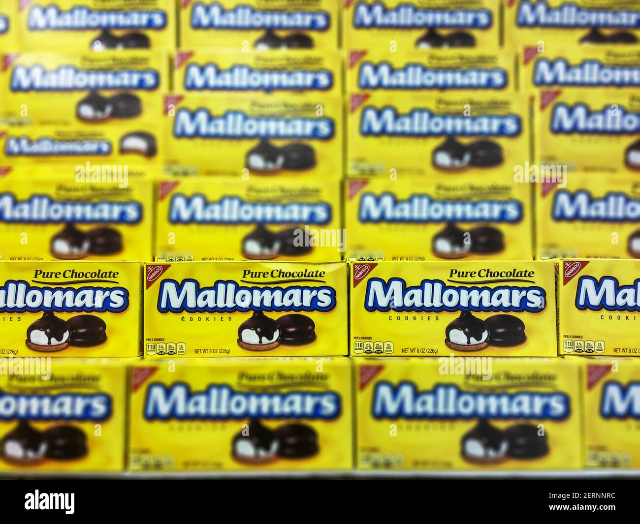 Boxes and boxes of mouth-watering Nabisco brand Mallomar cookies are ...