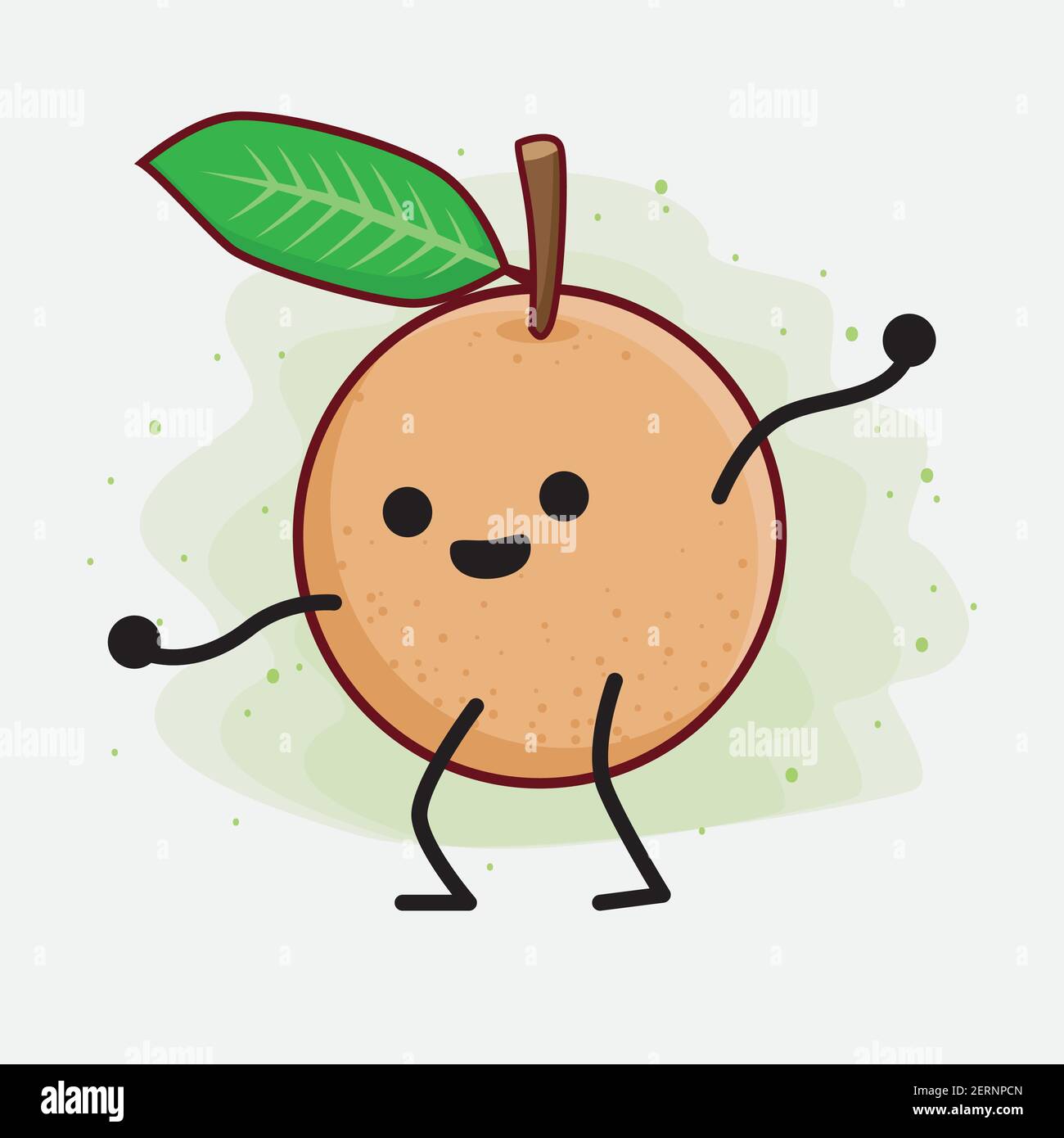 Vector Illustration of Lychee Fruit Character with cute face, simple ...
