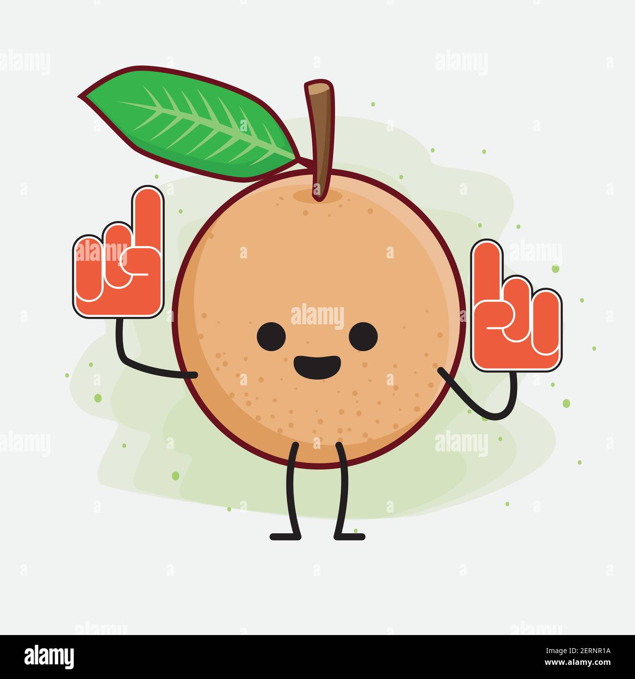 Vector Illustration of Lychee Fruit Character with cute face, simple ...