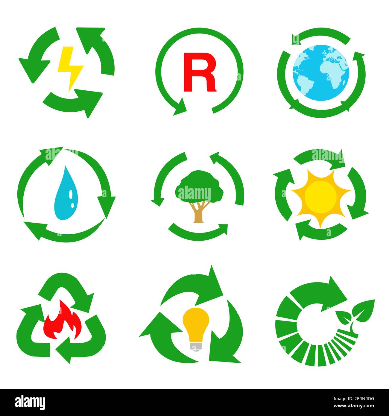 Vector recycle signs illustration Stock Vector Image & Art - Alamy