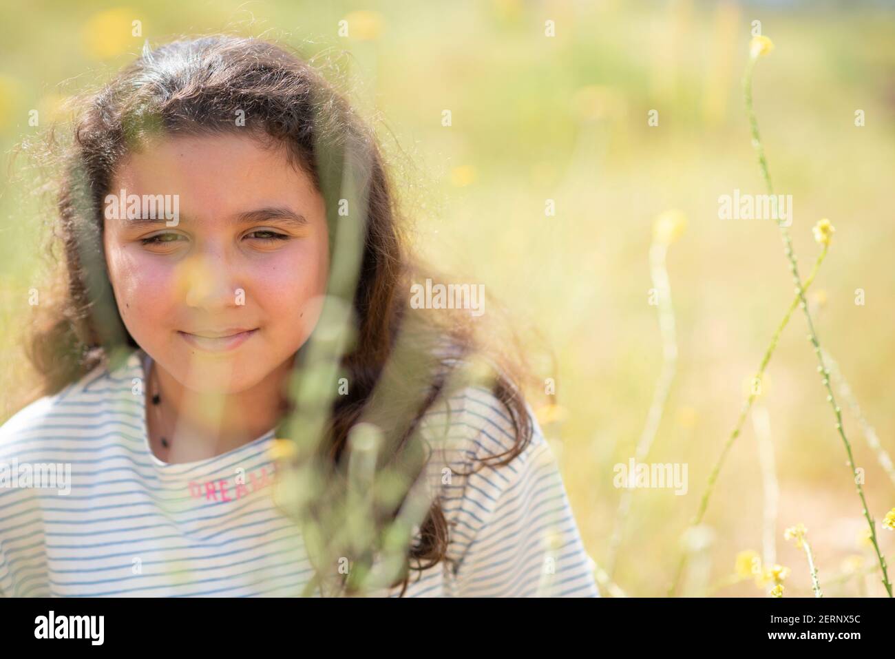 Beautiful 12 years old middle eastern girl in nature Stock Photo - Alamy