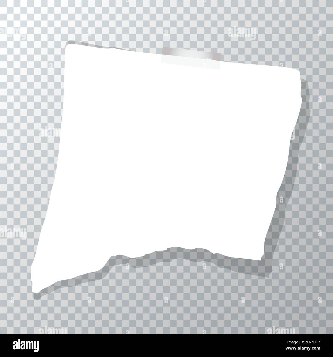 Torn piece of crumpled paper. Paper sticker is glued with tape Stock ...