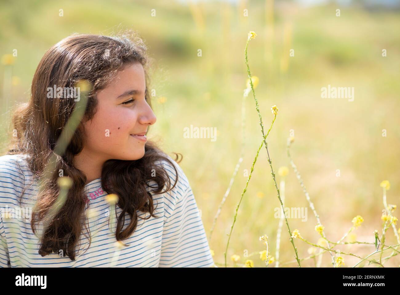 Beautiful 12 years old middle eastern girl in nature Stock Photo - Alamy