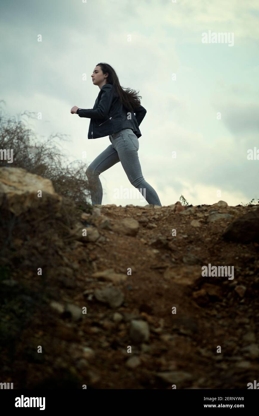 Teen running away hi-res stock photography and images - Alamy