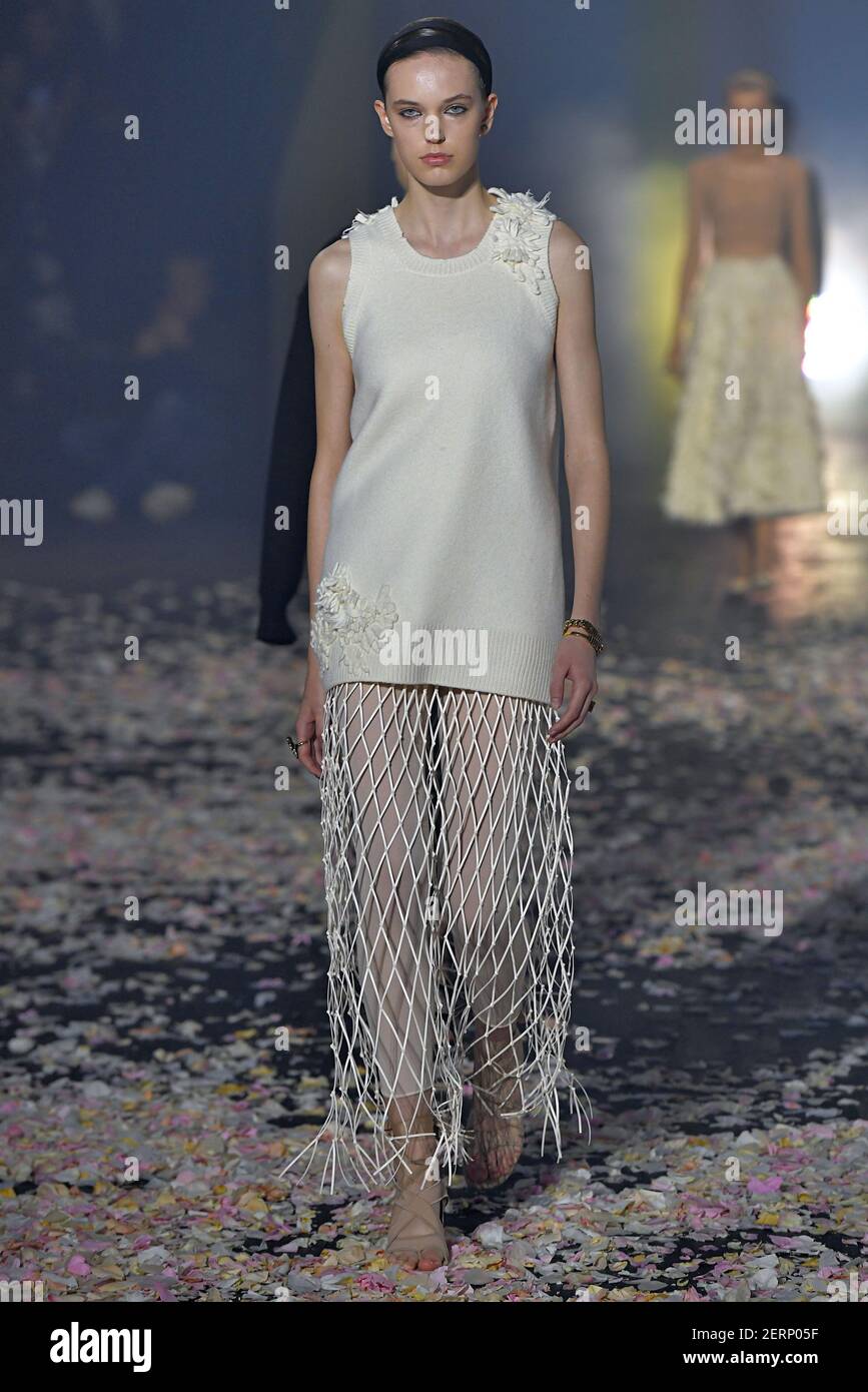 Model Maaike Straver walks on the runway during the Christian Dior Fashion Show during Paris ...