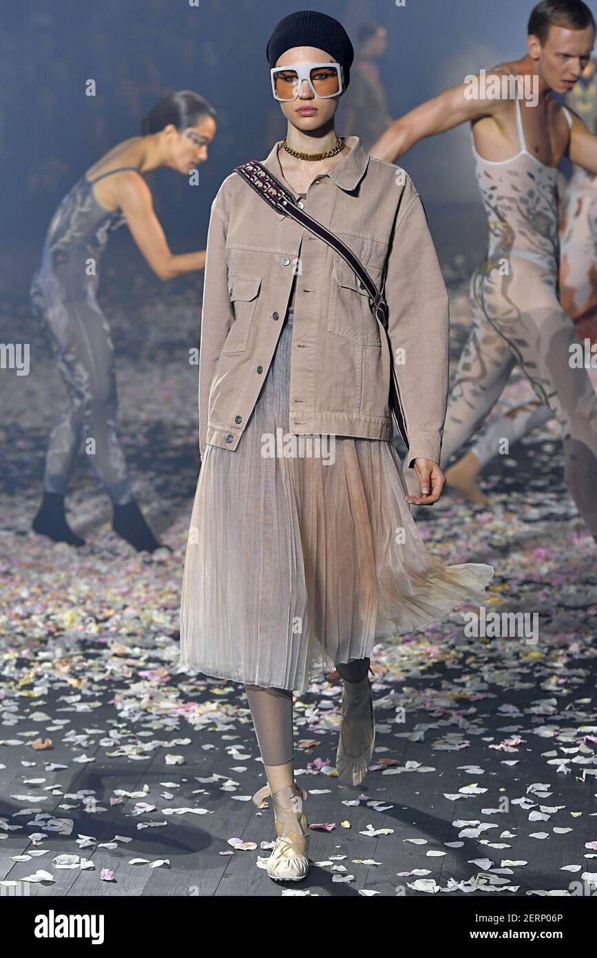 Model Lex Herl walks on the runway during the Christian Dior Fashion ...
