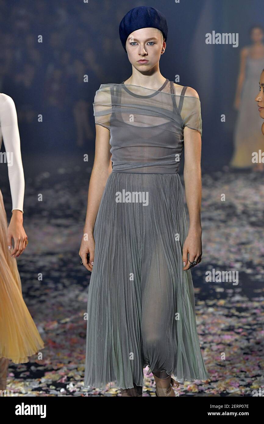 Model Hunter Schafer walks on the runway during the Christian Dior ...