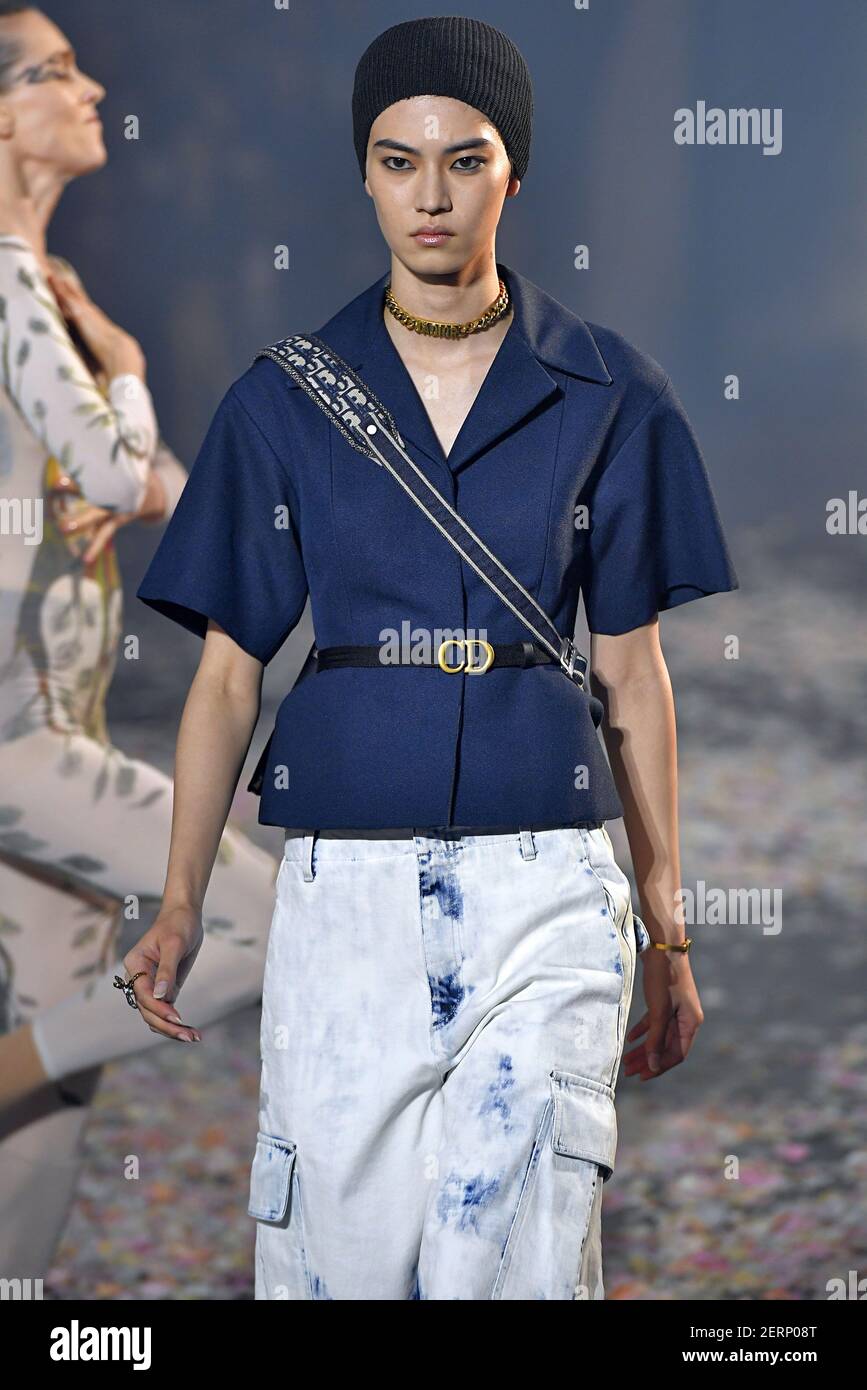 Model Miki Ehara walks on the runway during the Christian Dior Fashion ...