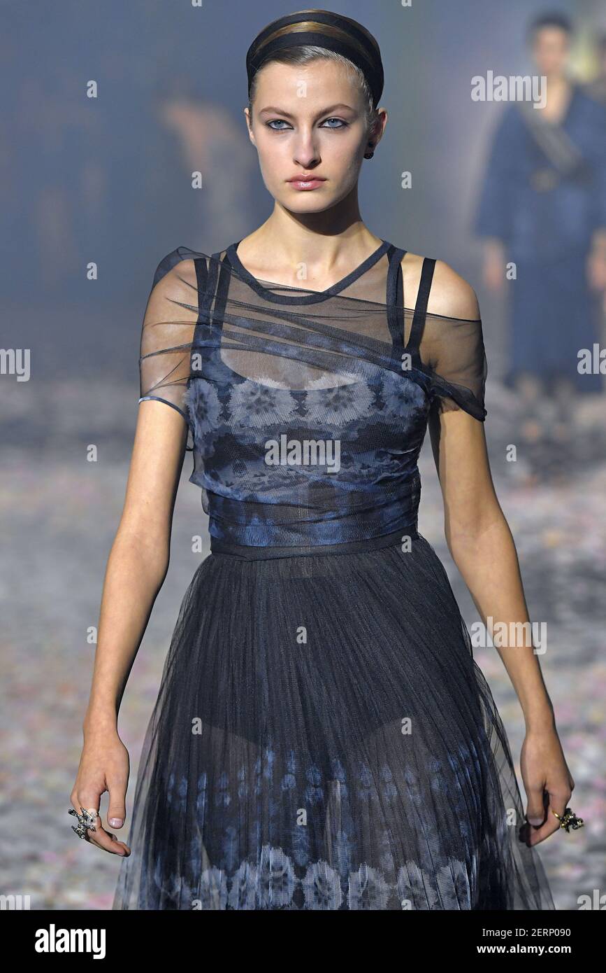 Model Felice Noordhoff walks on the runway during the Christian Dior ...