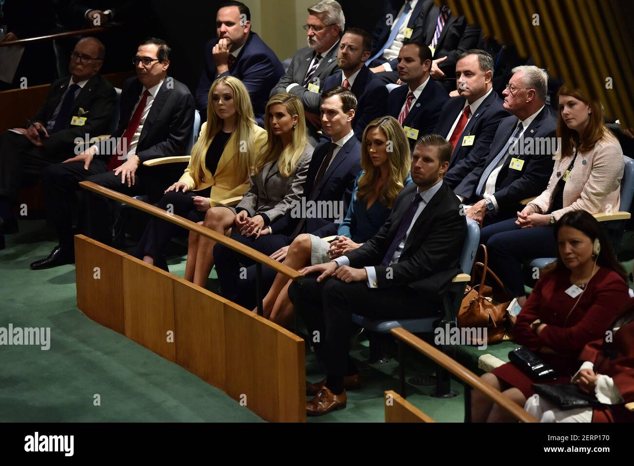 (L-R bottom row) Tiffany Trump, Ivanka Trump, Jared Kushner, Lara Trump ...