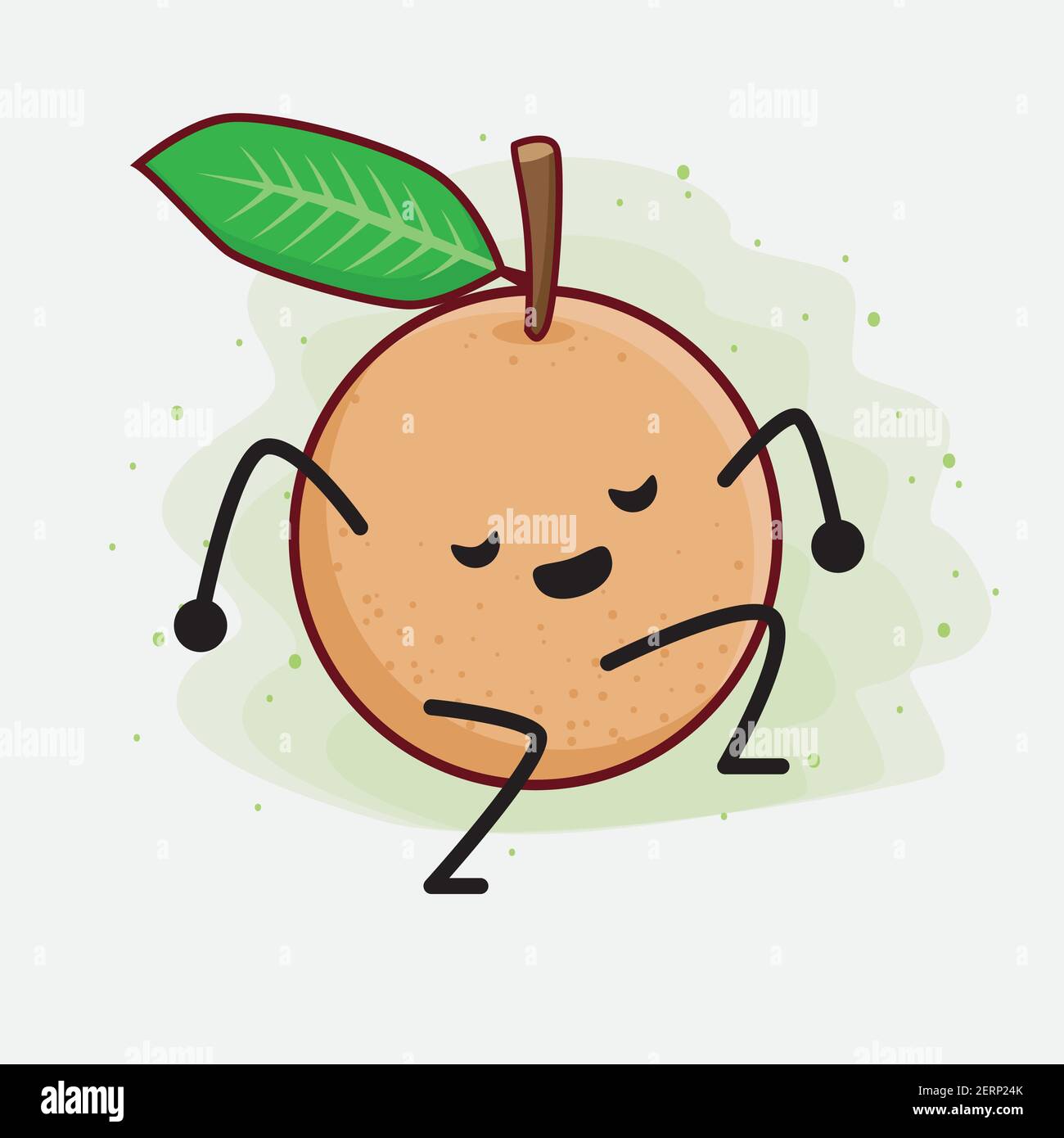 Vector Illustration of Lychee Fruit Character with cute face, simple ...