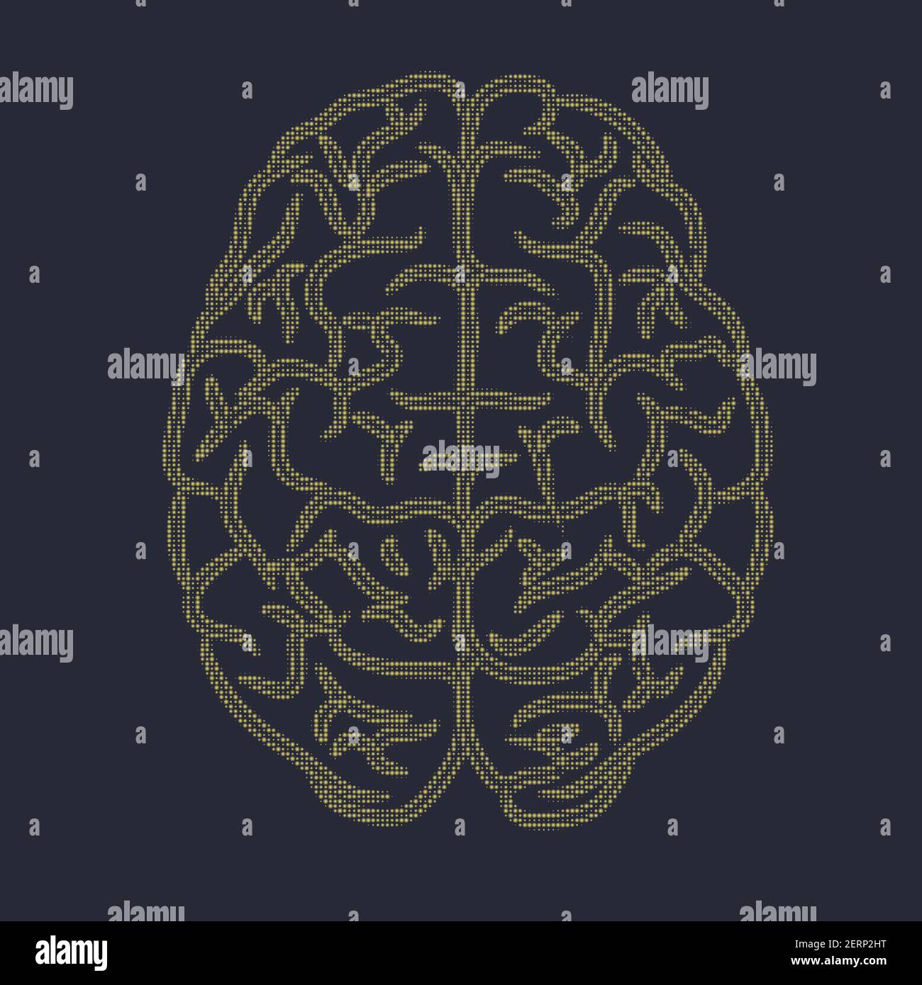 Brain front dots silhouette Stock Vector Image & Art - Alamy