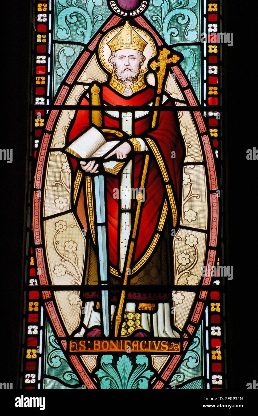 Victorian Stained glass window created in 1847 depicting the former ...