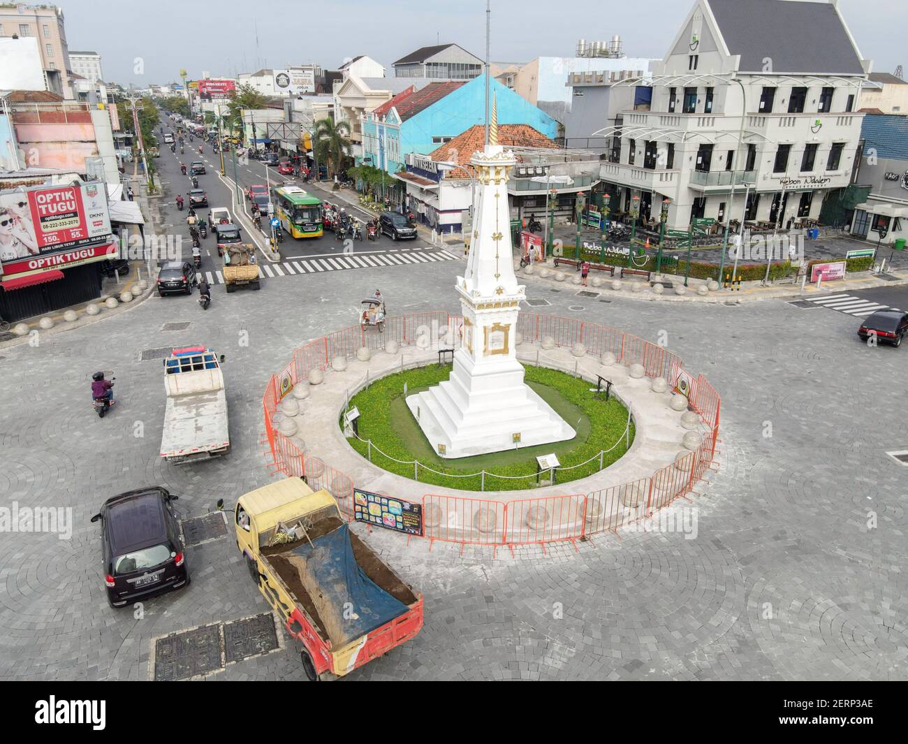 Aerial view of Tugu Jogja or Yogyakarta Monument, Indonesia. Yogyakarta ...