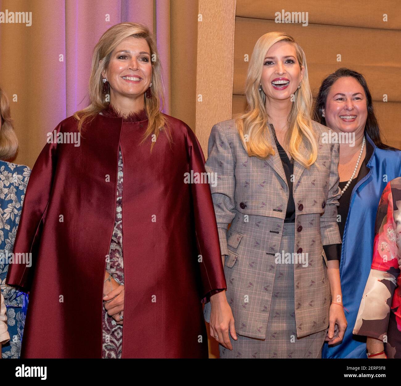 Queen Maxima of the Netherlands and Ivanka Trump during a meeting with ...