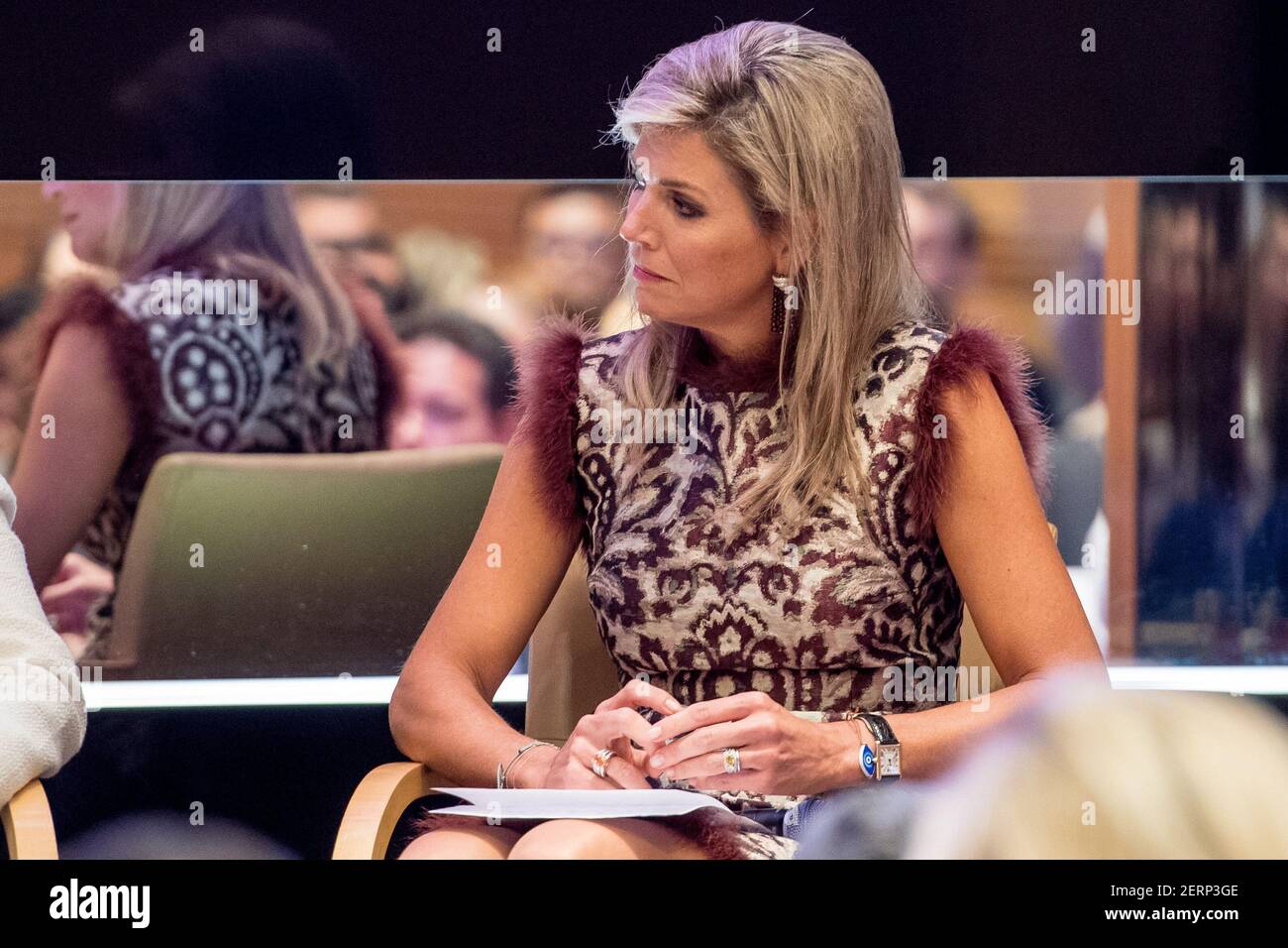 Queen Maxima of the Netherlands and Ivanka Trump during a meeting with ...
