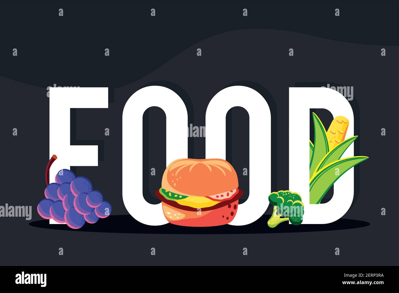 food vegetables burger fruit lettering Stock Vector Image & Art - Alamy