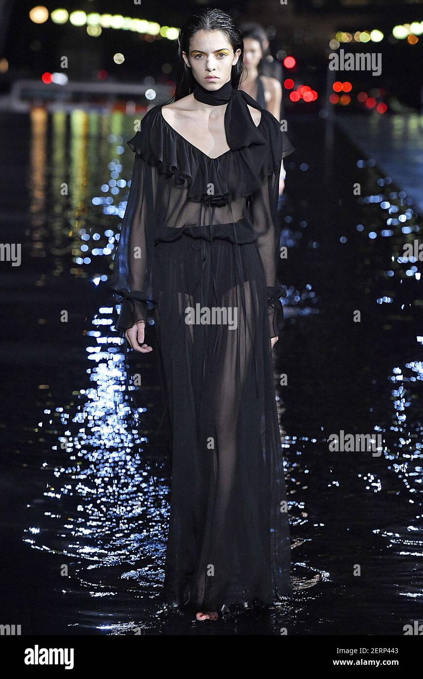 Model Maria Miguel walks on the runway during the YSL Fashion Show ...