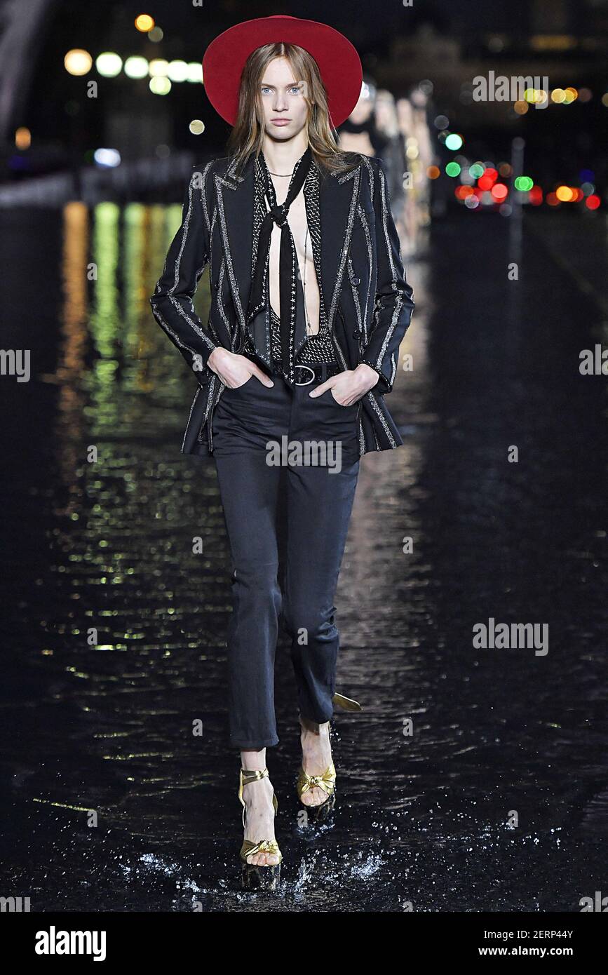 Model Sarah Dahl walks on the runway during the YSL Fashion Show during ...
