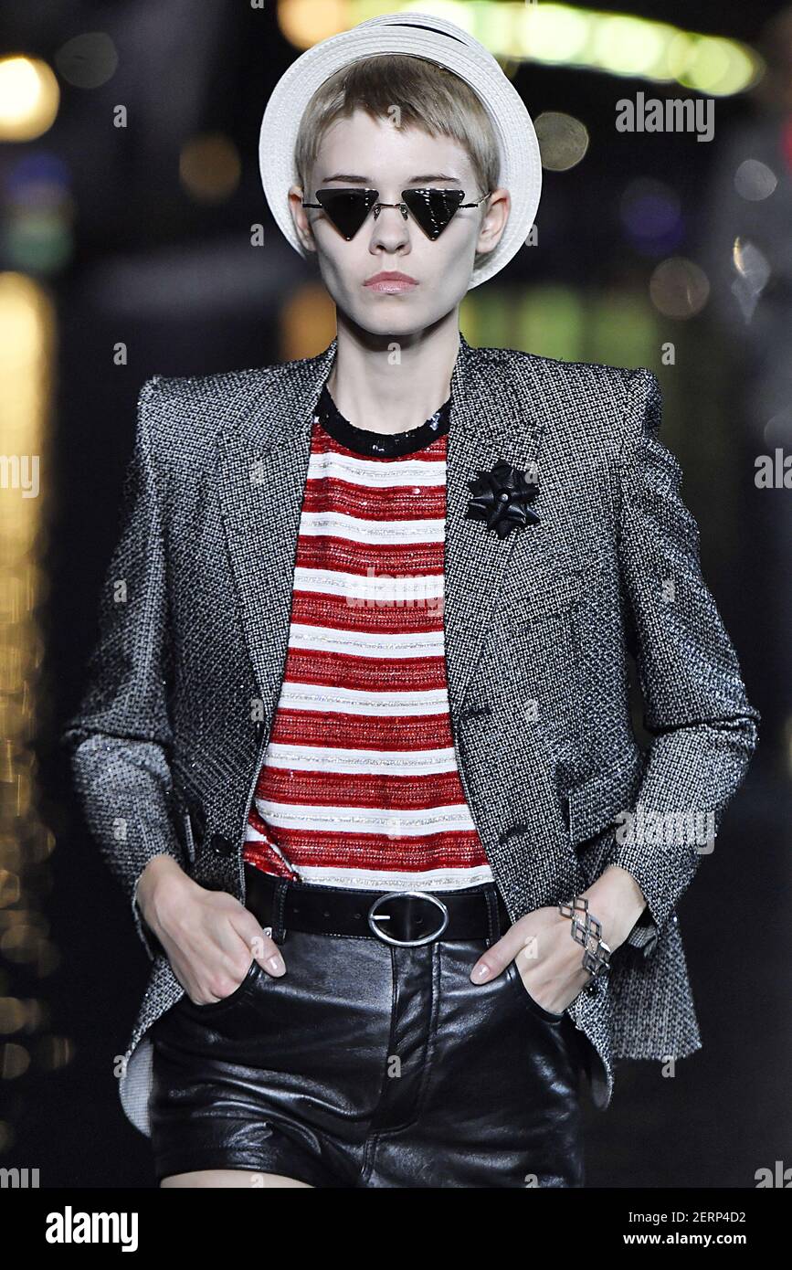 Model Maike Inga walks on the runway during the YSL Fashion Show during ...