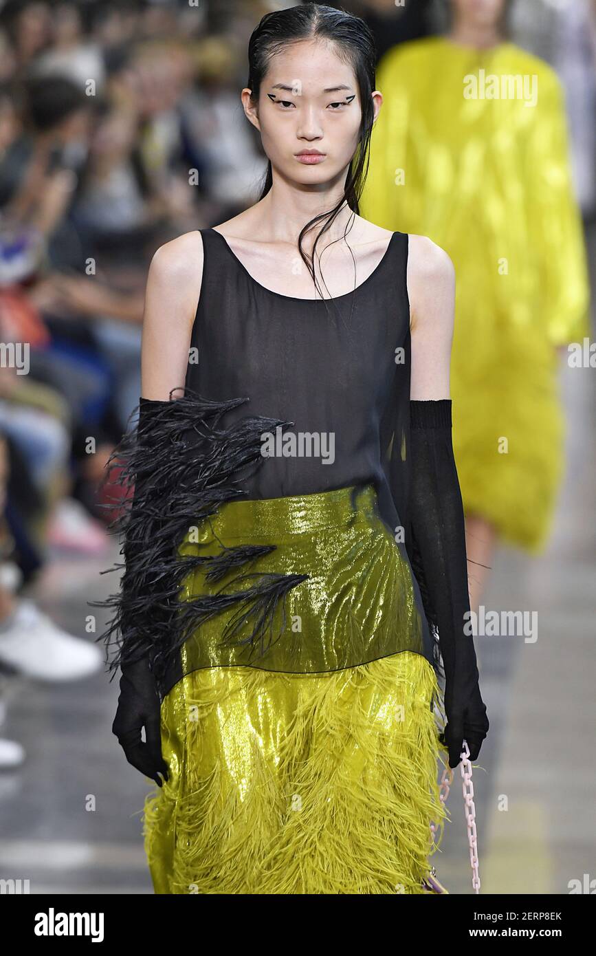 Model Hyun Ji Shin walks on the runway during the Rochas Fashion Show ...