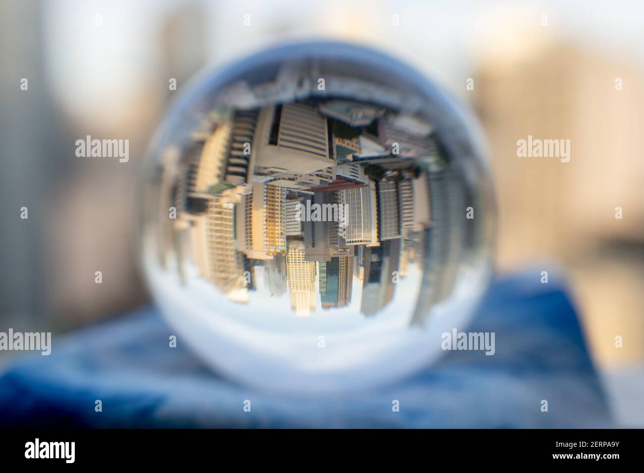 Cityscape visible inside a marble, Makati, Philippines Stock Photo - Alamy