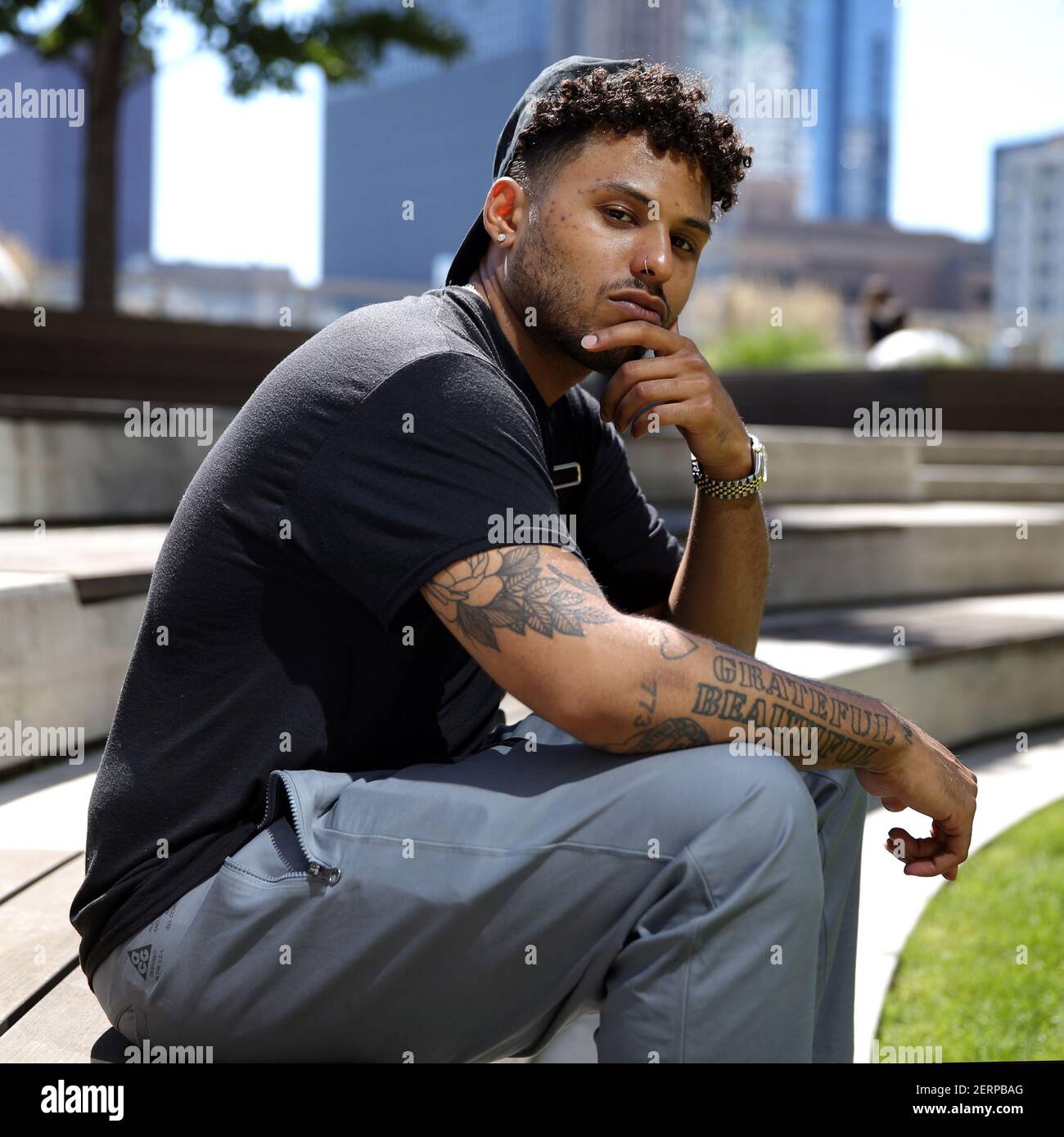 Joey Purp, shown Sept. 12, 2018 in downtown Chicago, just released ...