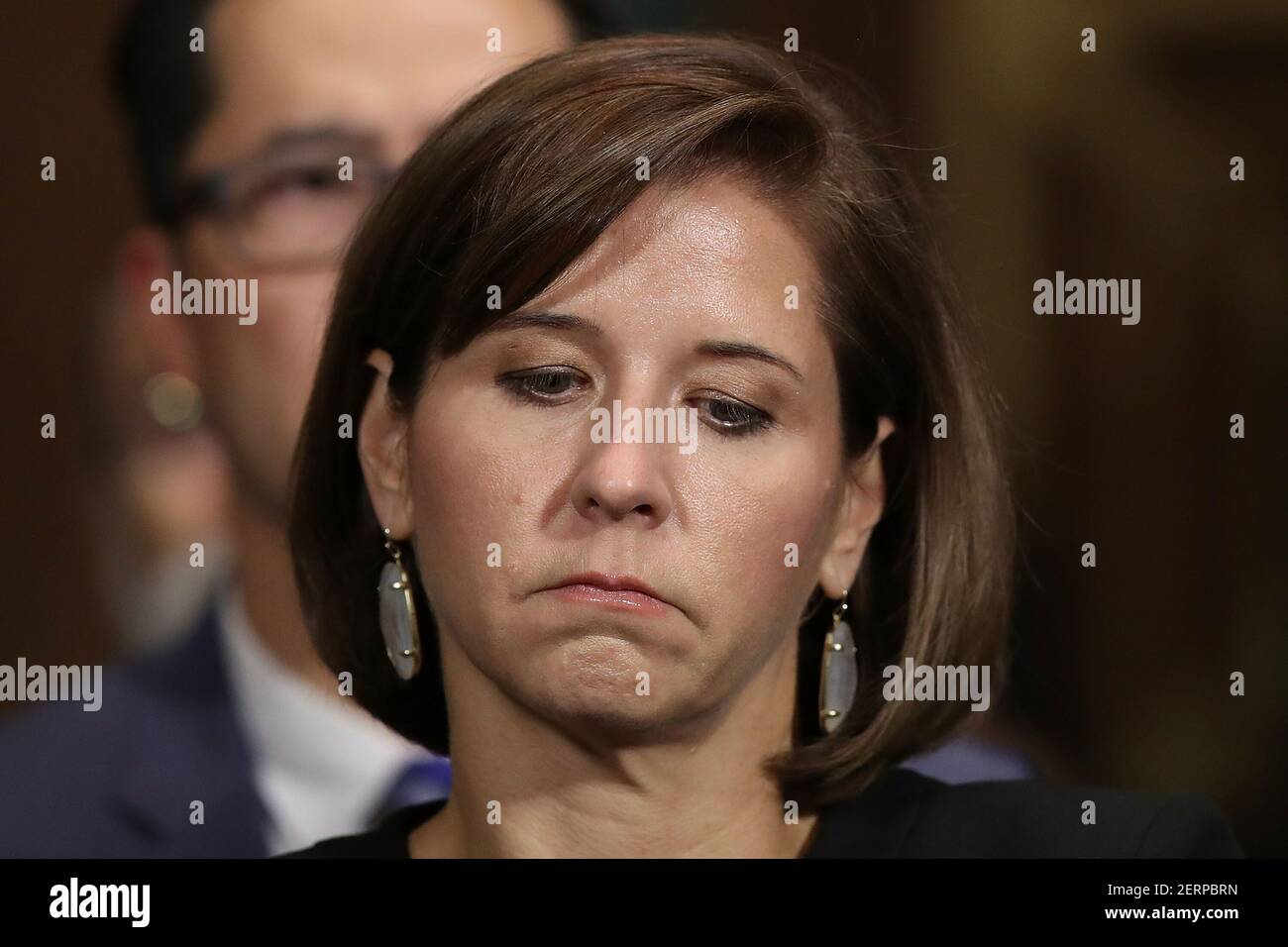 WASHINGTON, DC - SEPTEMBER 27: Ashley Kavanaugh listens to her husband ...