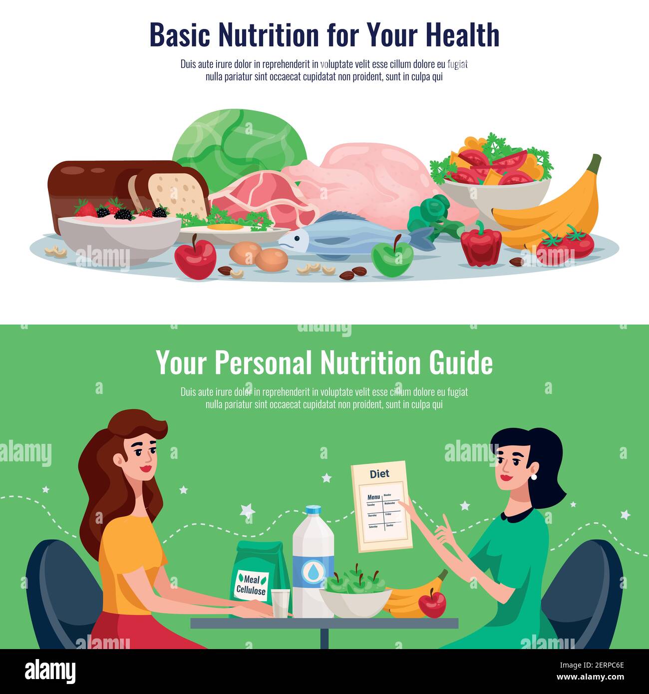 Basic nutrition Stock Vector Images - Alamy