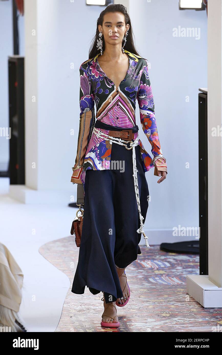 Model Jordan Daniels walks on the runway during the Chloé Fashion Show during Paris Fashion Week ...