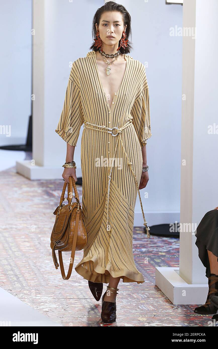 Model Liu Wen walks on the runway during the Chloé Fashion Show during ...