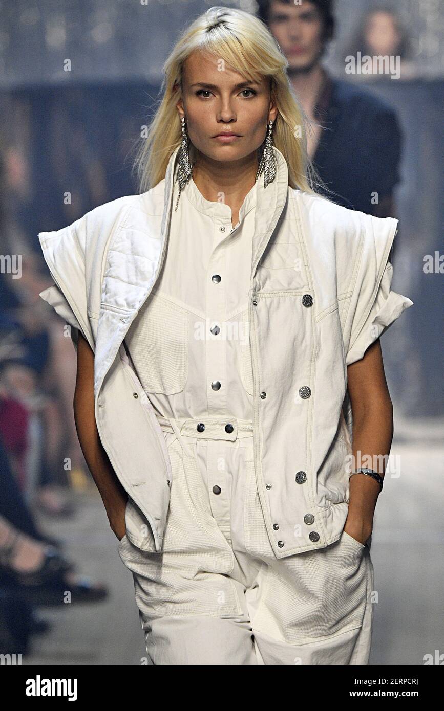 Model Natasha Poly walks on the runway during the Isabel Marant Fashion ...