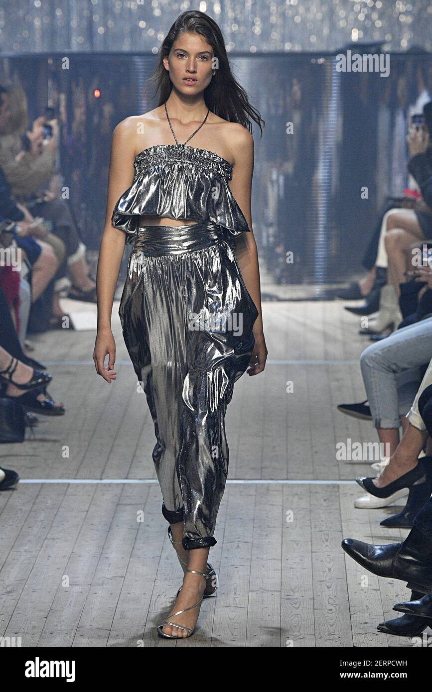 Model Altyn Simpson walks on the runway during the Isabel Marant ...