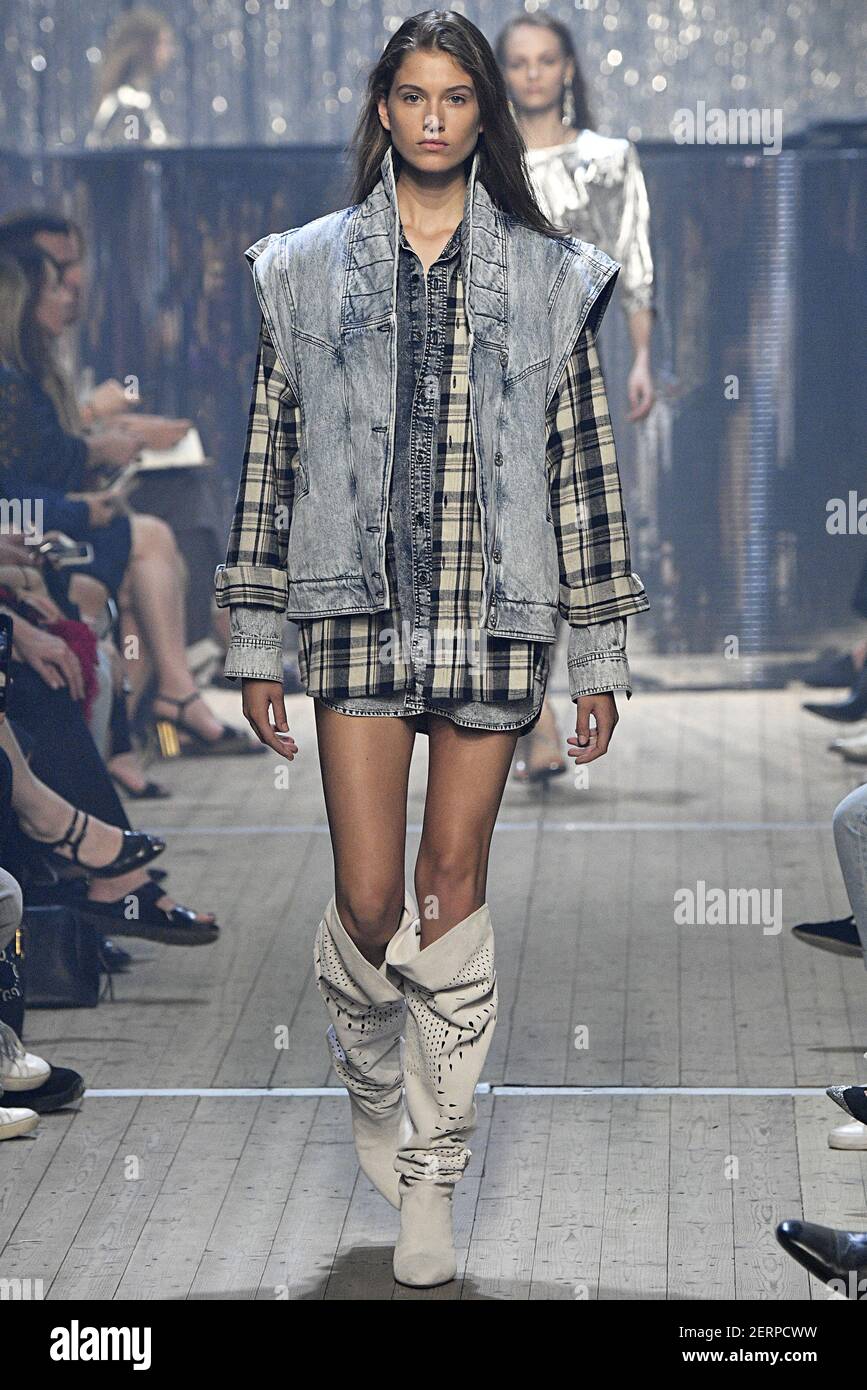 Model Altyn Simpson walks on the runway during the Isabel Marant ...