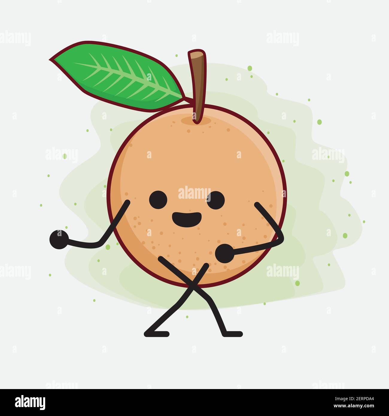 Vector Illustration of Lychee Fruit Character with cute face, simple ...