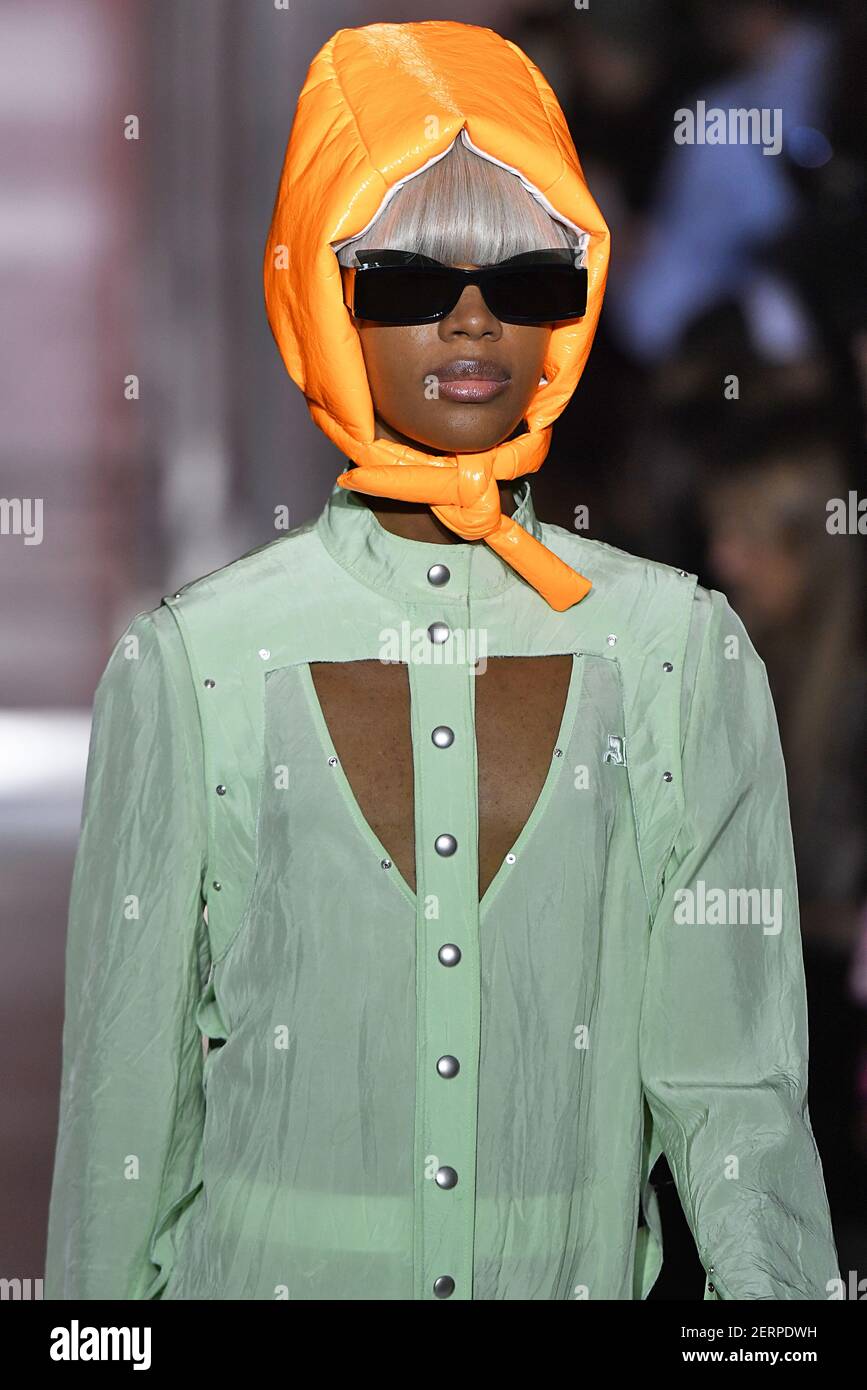 Model walks on the runway during the Courreges Fashion Show during ...