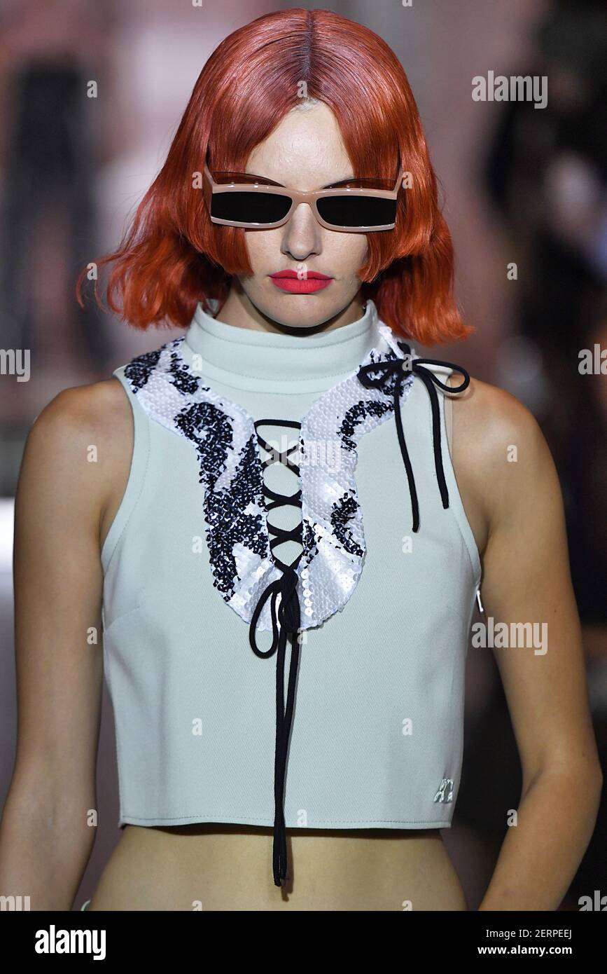 Looks Like Brenda Costa walks on the runway during the Courreges ...