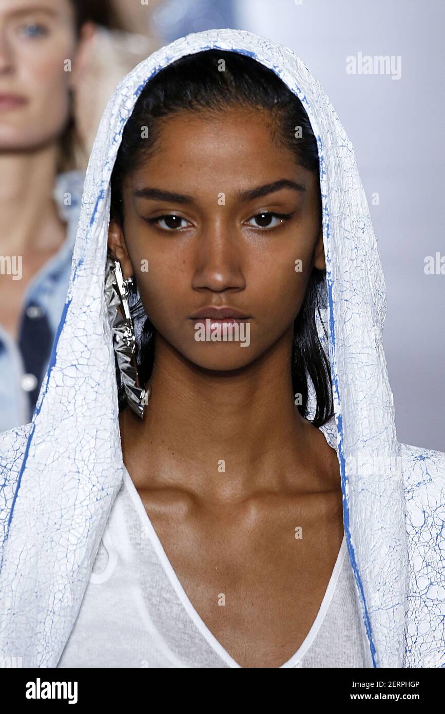 Aiden Curtiss walks on the runway during the Balmain Fashion Show ...