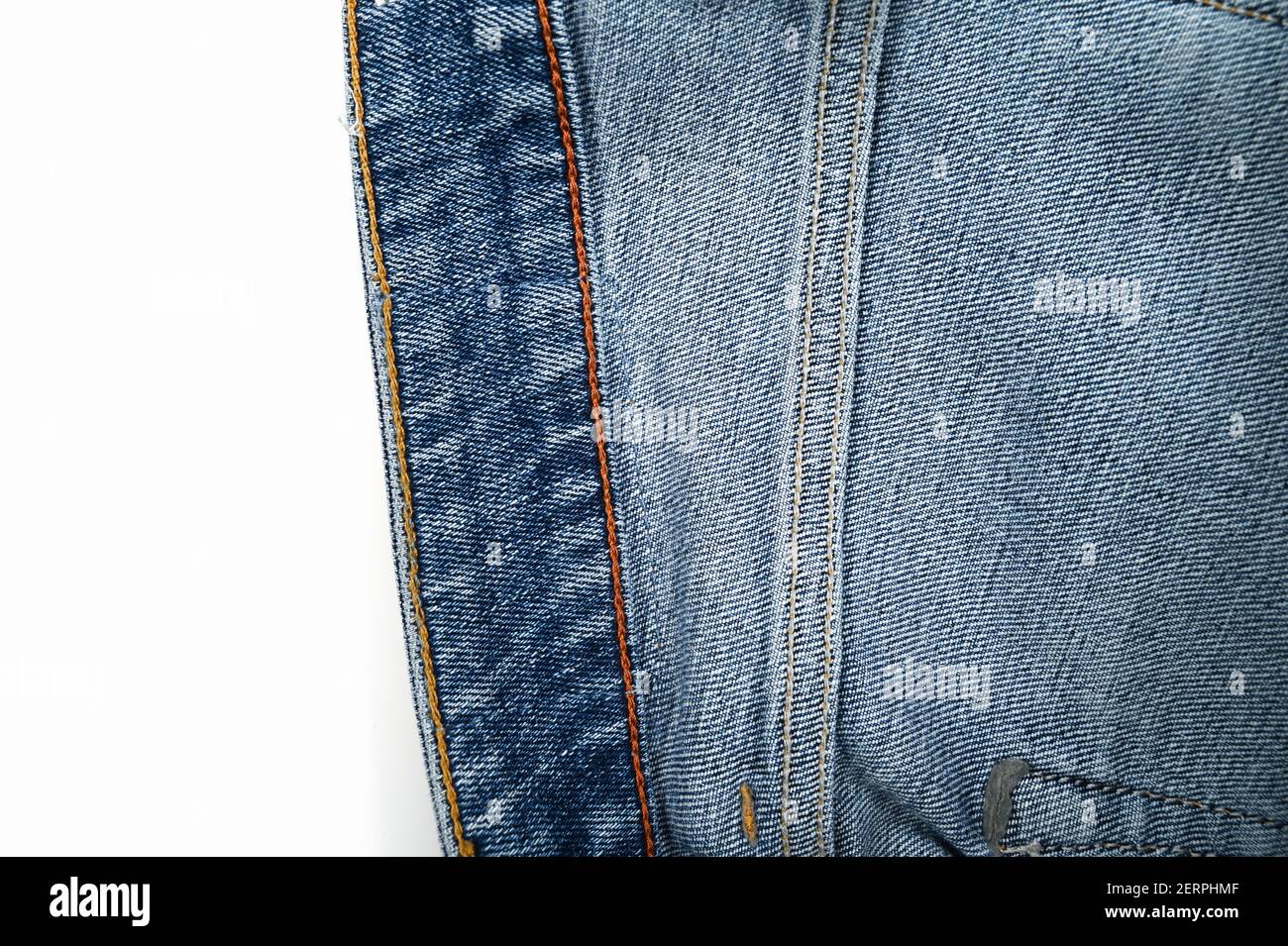 Stitching on jeans, close up Stock Photo - Alamy