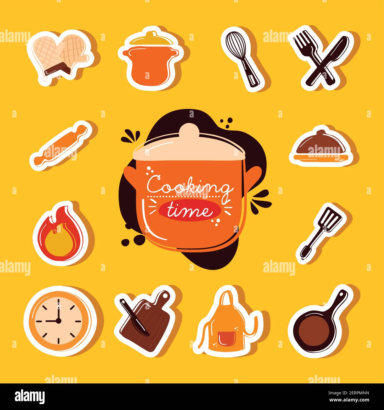 lettering and kitchen tools icons Stock Vector Image & Art - Alamy