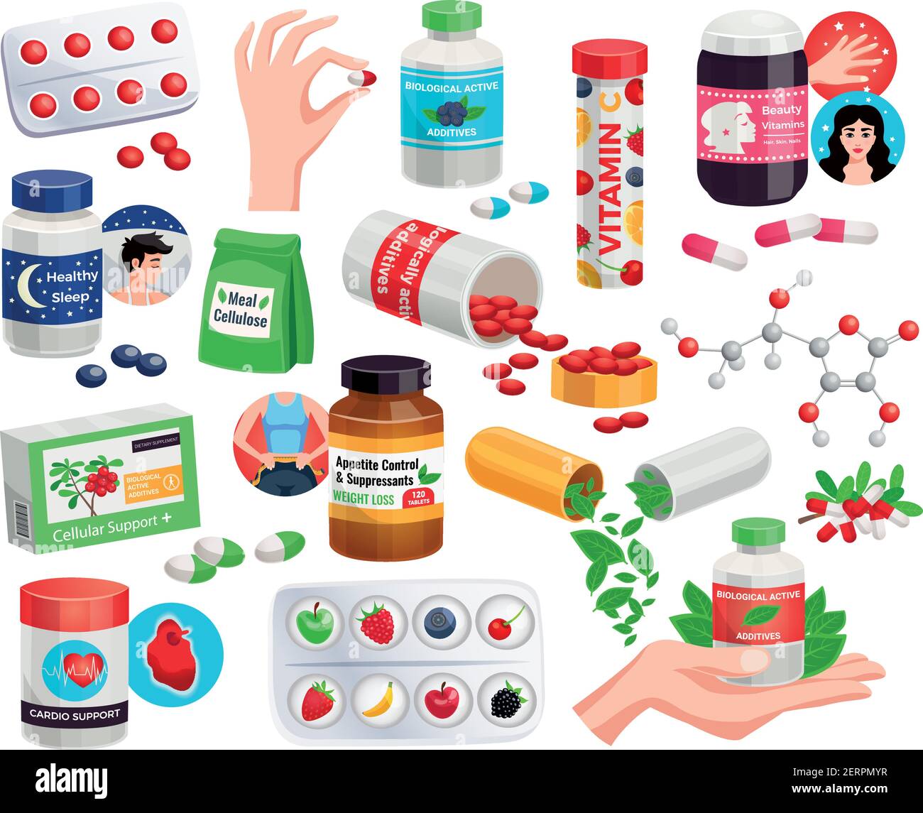 Biological active additives set of beauty vitamins appetite control ...