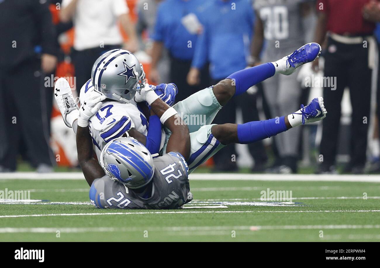 Dallas Cowboys wide receiver Allen Hurns (17) is tackled after a catch ...