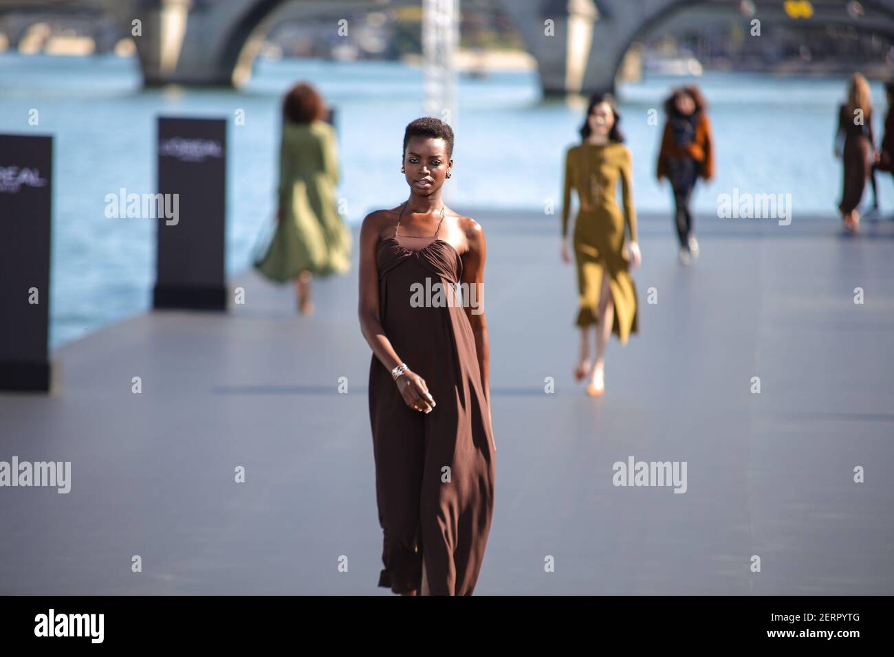 Maria Borges walks the L'Oréal Fashion Show runway during Paris Fashion ...