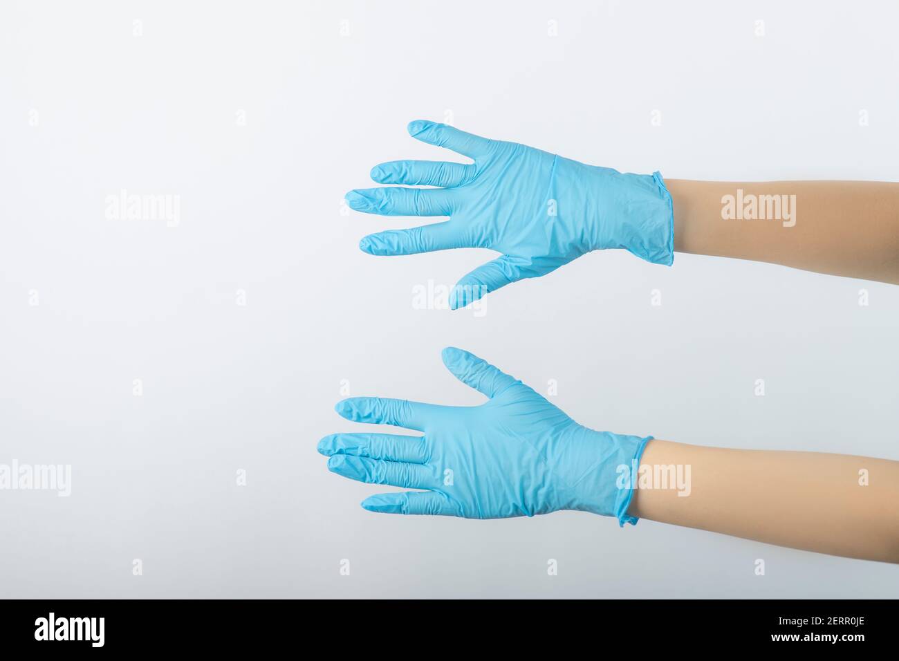 Doctor hands with surgical gloves isolated on white background Stock ...